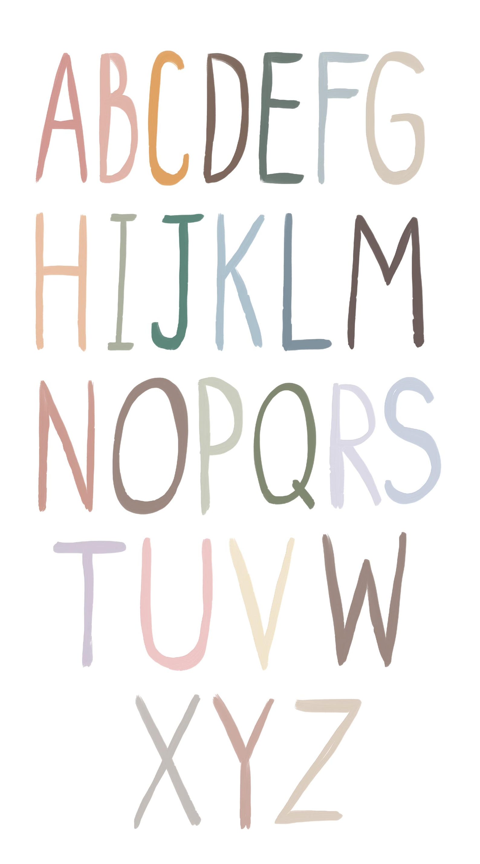 Cute Kids Hand Drawn Alphabet, Funny Font, Colorful Letters Clipart ...