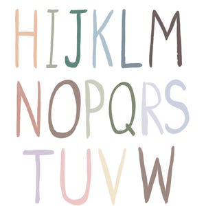 Cute Kids Hand Drawn Alphabet, Funny Font, Colorful Letters Clipart ...
