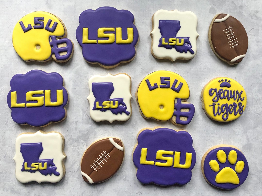 LSU Football Themed Decorated Cookies - Etsy