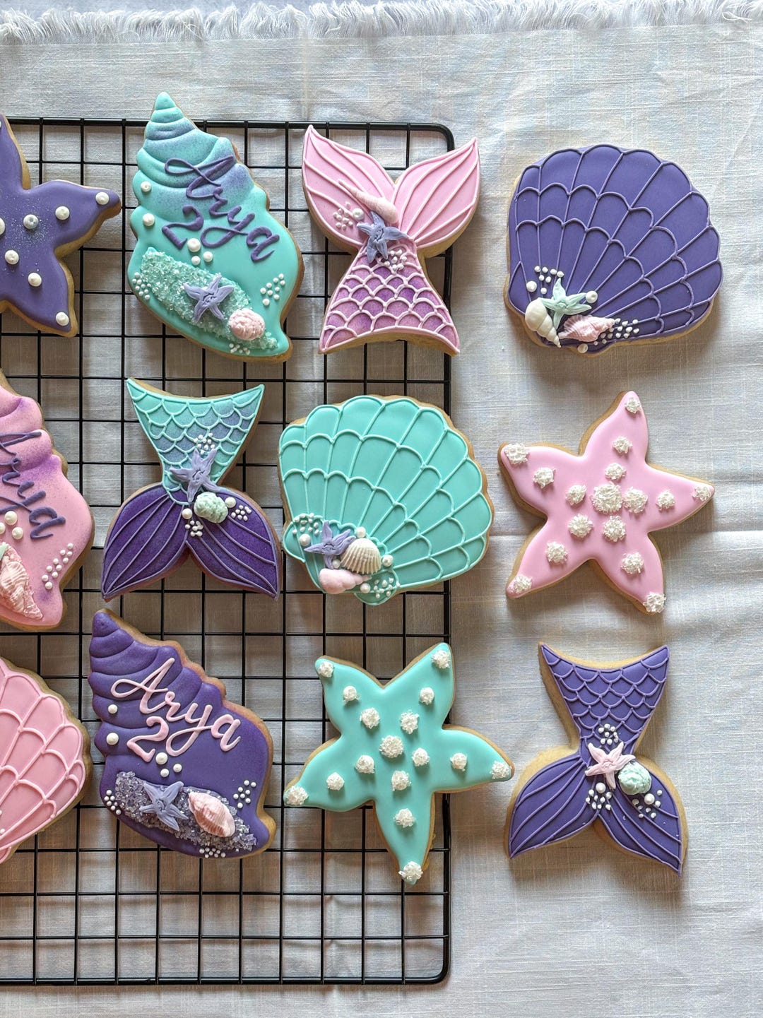 Mermaid Birthday Cookies 1 Dozen (12 Cookies) - Etsy