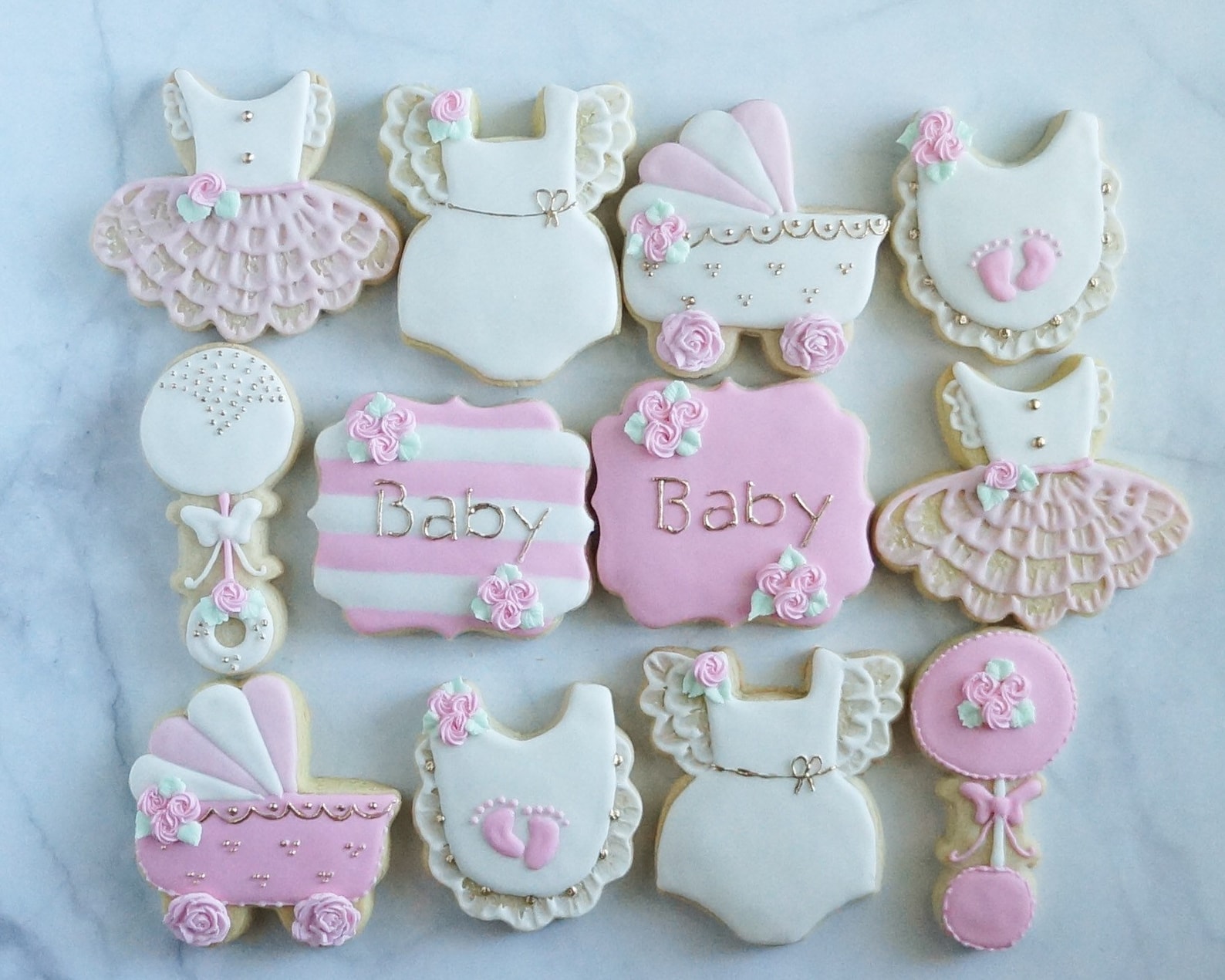 Baby Shower Cookies Girls Themed 1 Dozen - Etsy