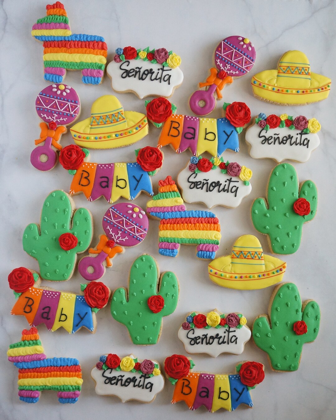 Fiesta Baby Shower Cookies, Mexican Themed Party Cookies Baby Reveal ...