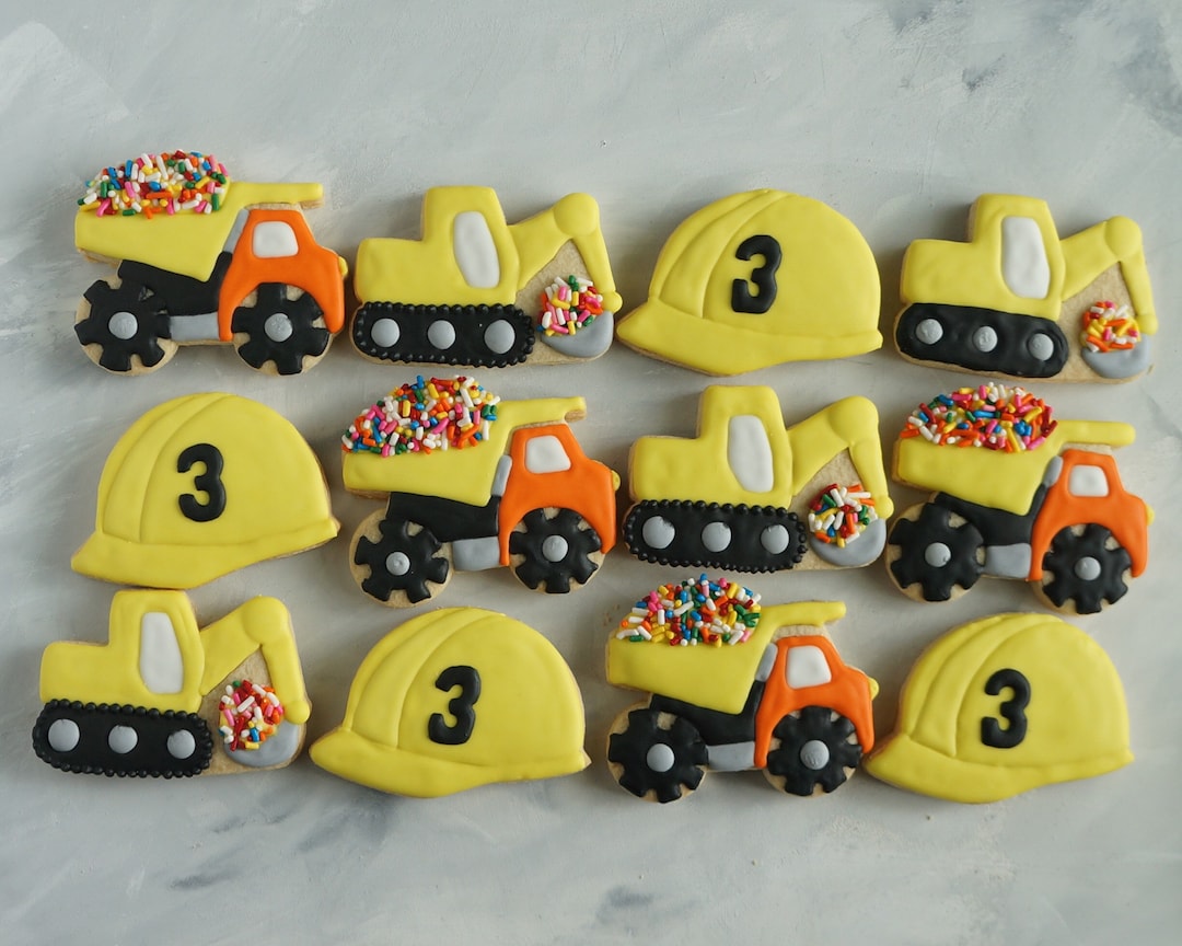 Construction Themed Cookies 1 Dozen - Etsy