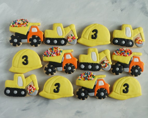 Construction Themed Cookies 1 Dozen - Etsy