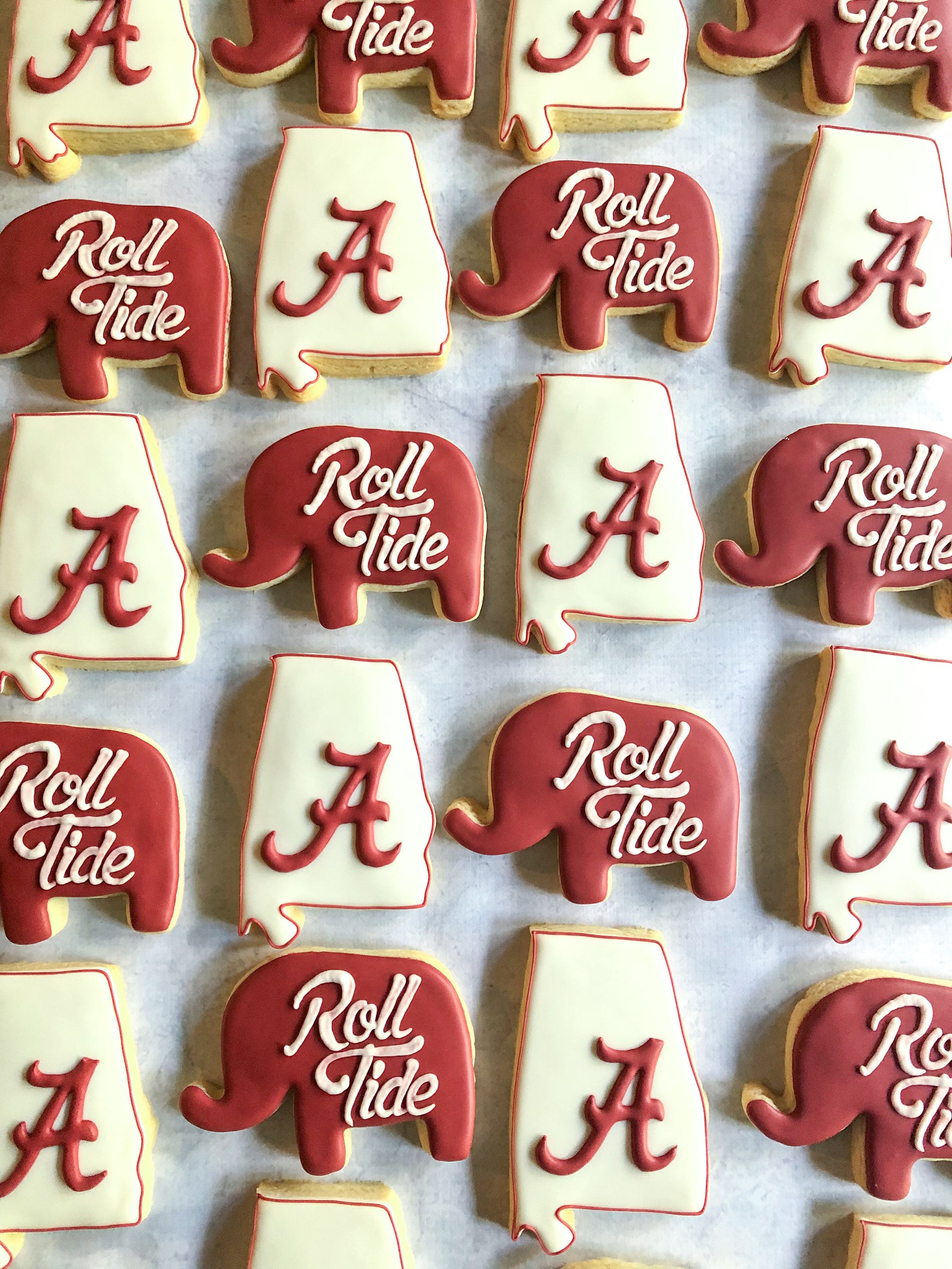 Alabama Crimson Tide Football Themed Decorated Cookies 12 Cookies - Etsy