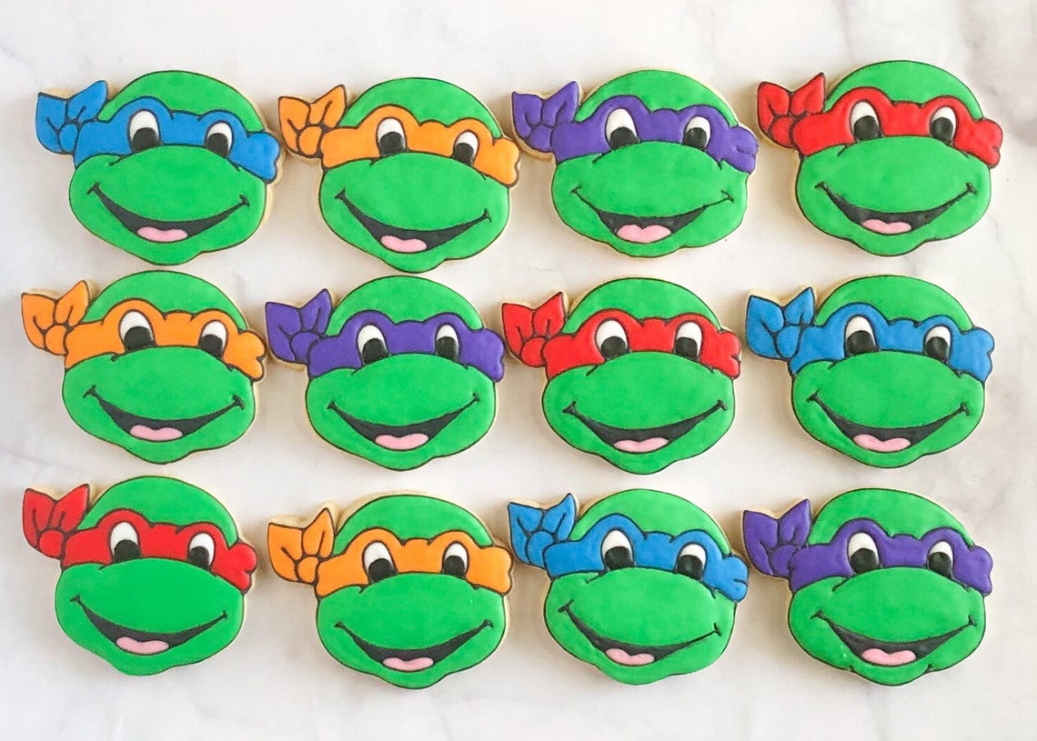 Ninja Turtles Themed Cookies 1 Dozen (12 Cookies) - Etsy