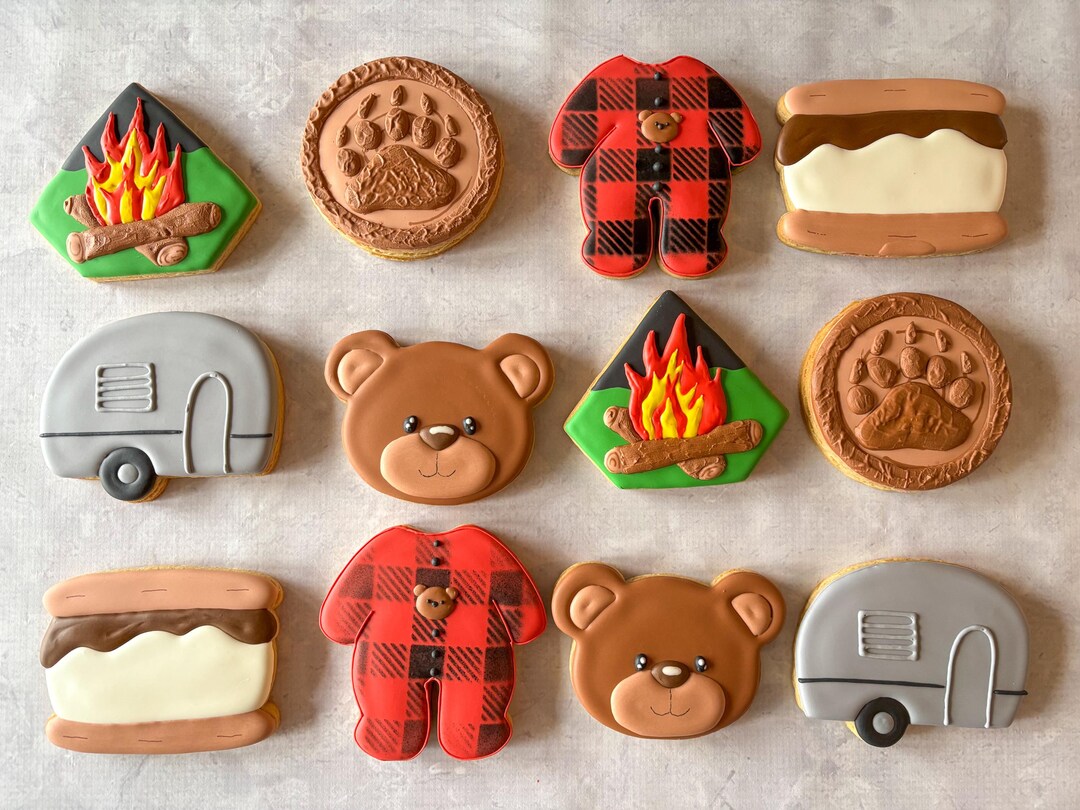 Wilderness/ Baby Bear/ Camping Themed Cookies (12 Cookies) - Etsy
