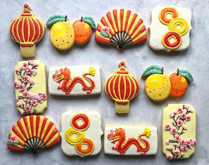Chinese New Year Cookies/ Lunar New Year Cookies/ Dragon New Year ...