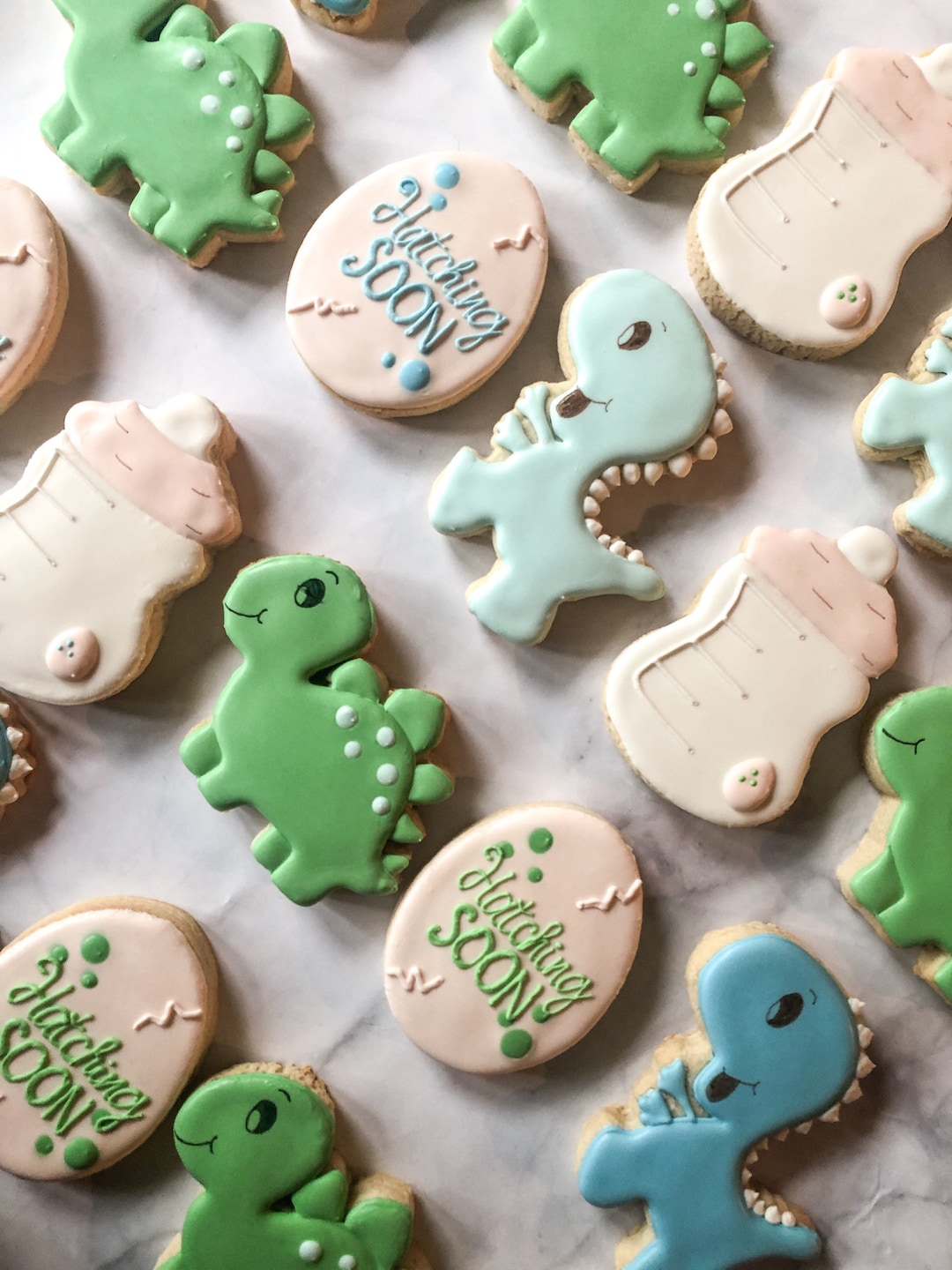 Dinosaur Baby Shower Cookies Hatching Soon Baby Cookies 1 Dozen - Etsy