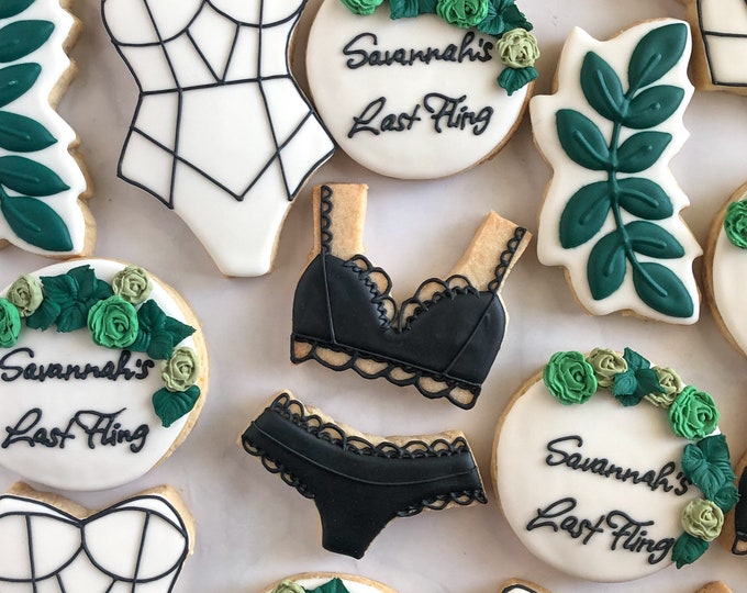 Bridal Shower Cookies Lingerie 1 Dozen Colors Can Be Changed - Etsy