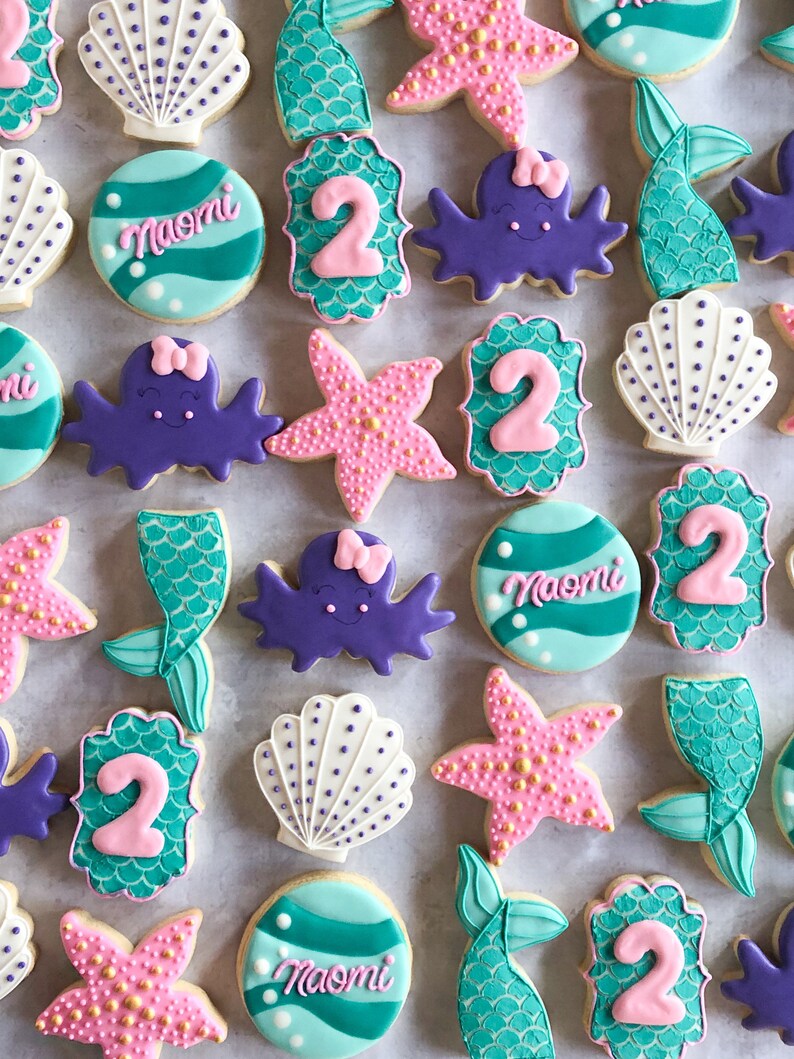 Mermaid Birthday Cookies - Etsy