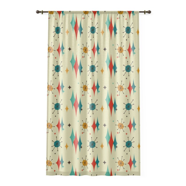 Midcentury Atomic Starburst Window Curtain 1950s Mcm | Etsy