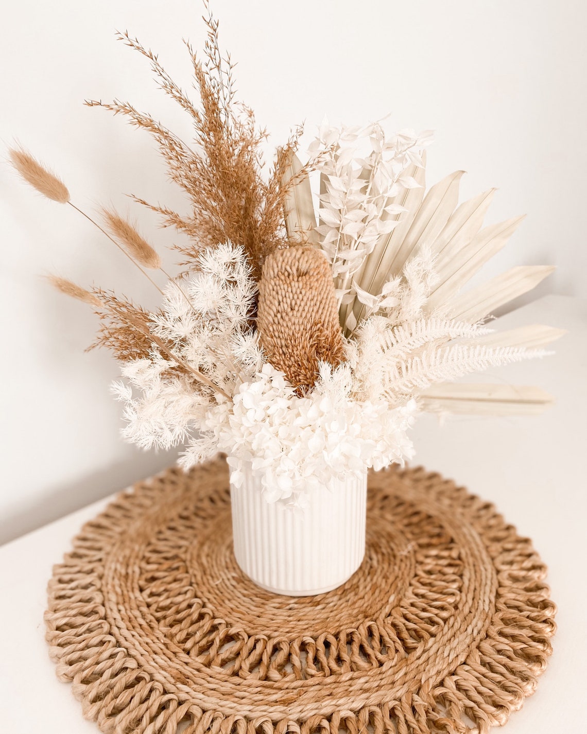 Neutral Dried Flower Pot Arrangement - Etsy Australia