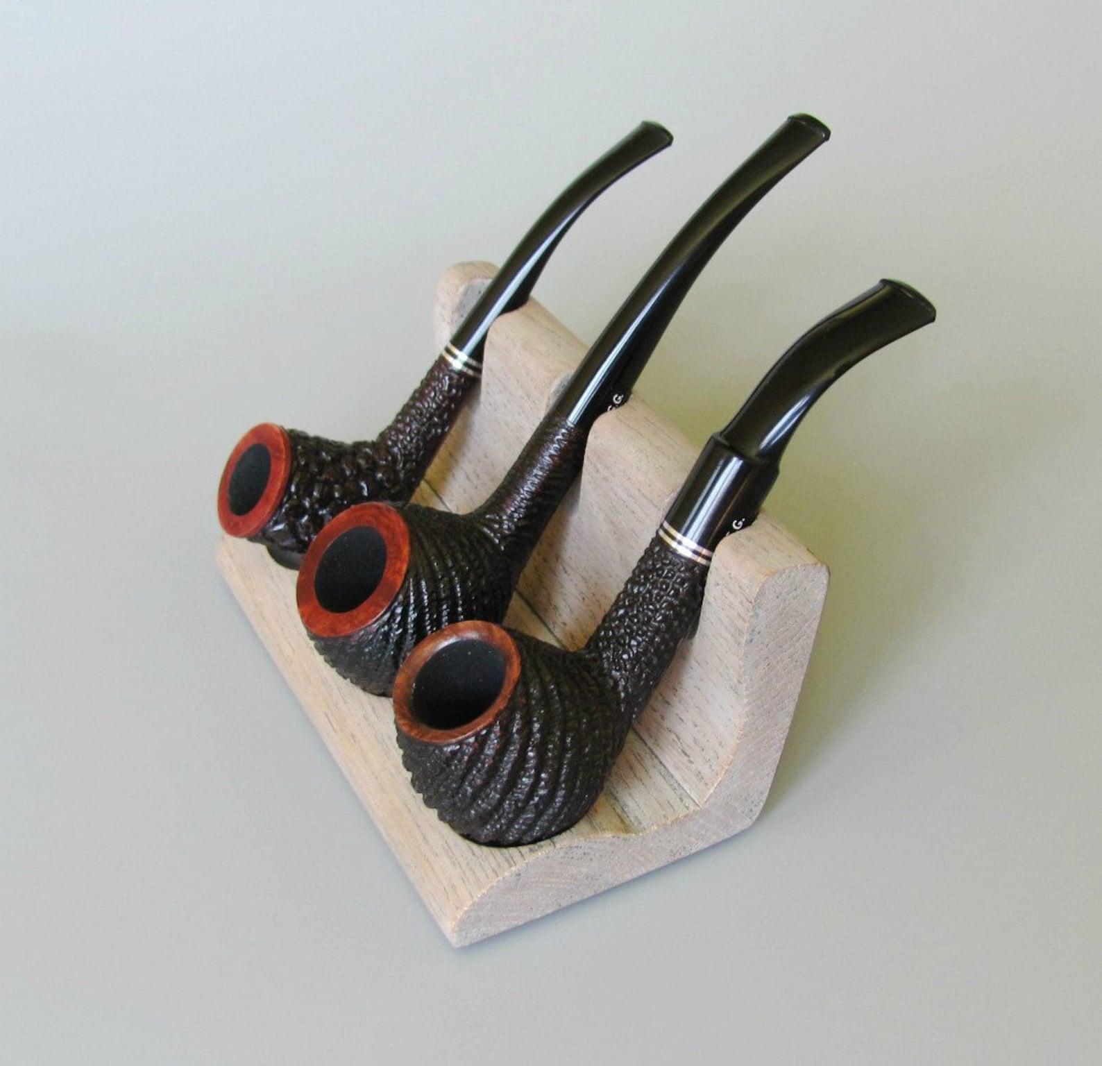 Wooden Stand for 3 Smoking Pipes Tobacco Pipe Stand Oak Wood - Etsy
