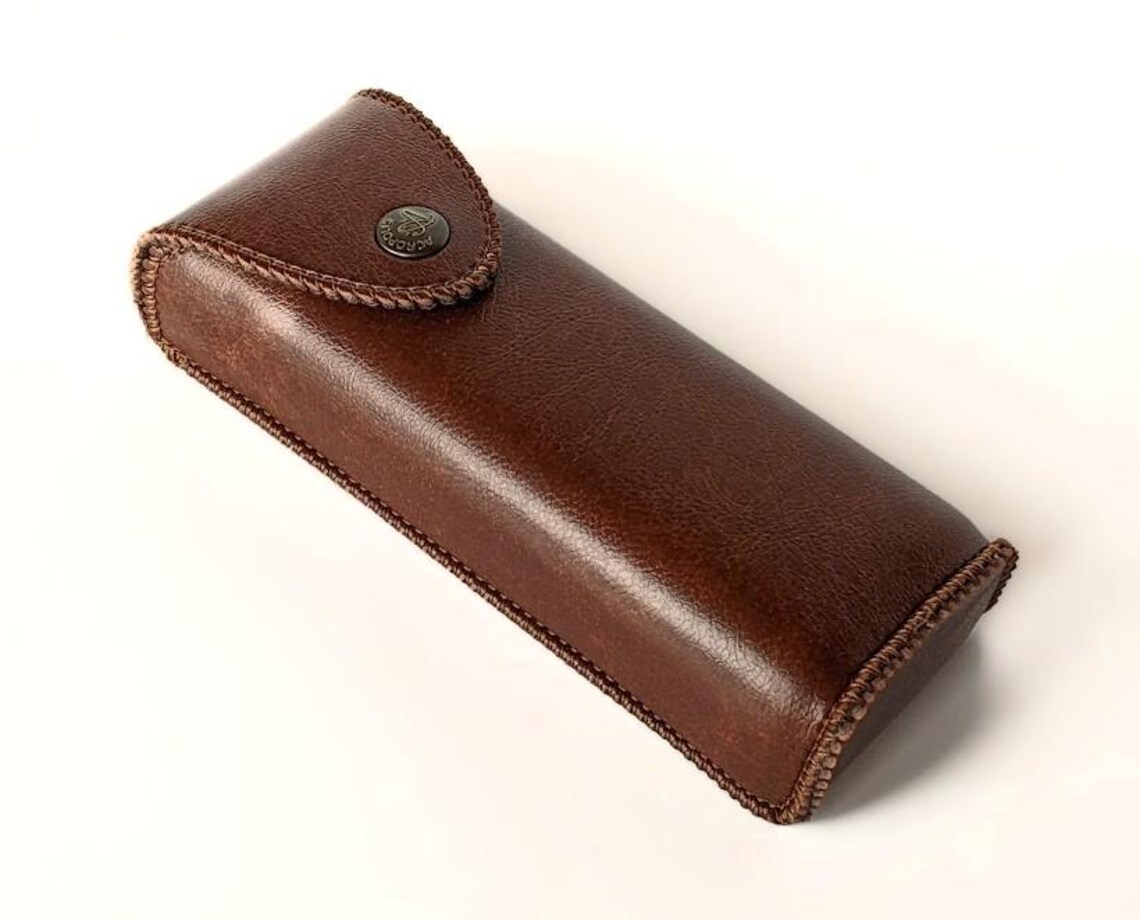 Vertical Waist Glasses Case With Belt Loop, Brown Eco Leather ...