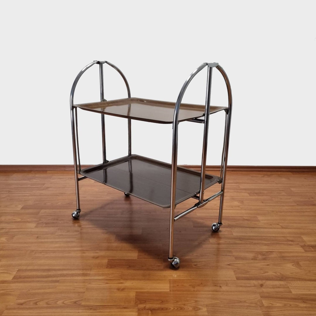 Mid Century Folding Trolley, Vintage Formica Bar Cart, Gerlilol 33 ...