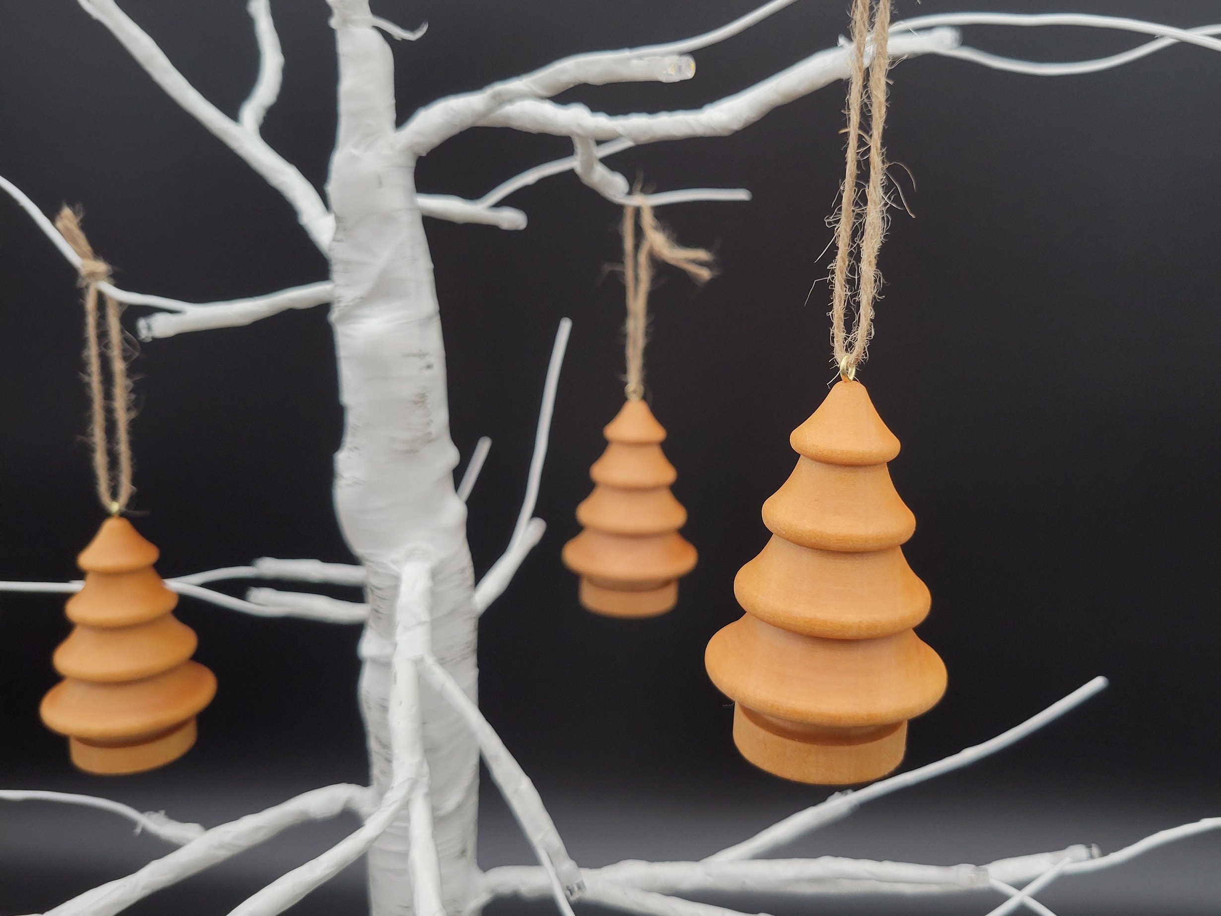 3 Rustic Christmas Tree Ornaments Handmade Ornaments Rustic - Etsy