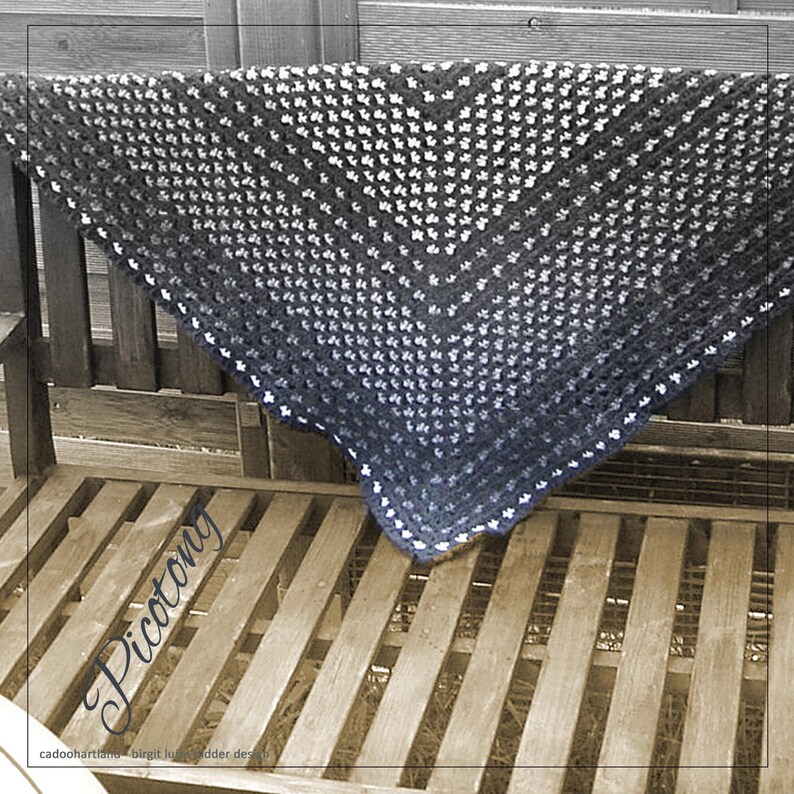 Picotong Triangle Shawl Crochet Pattern: Meditative Mantra (instant ...