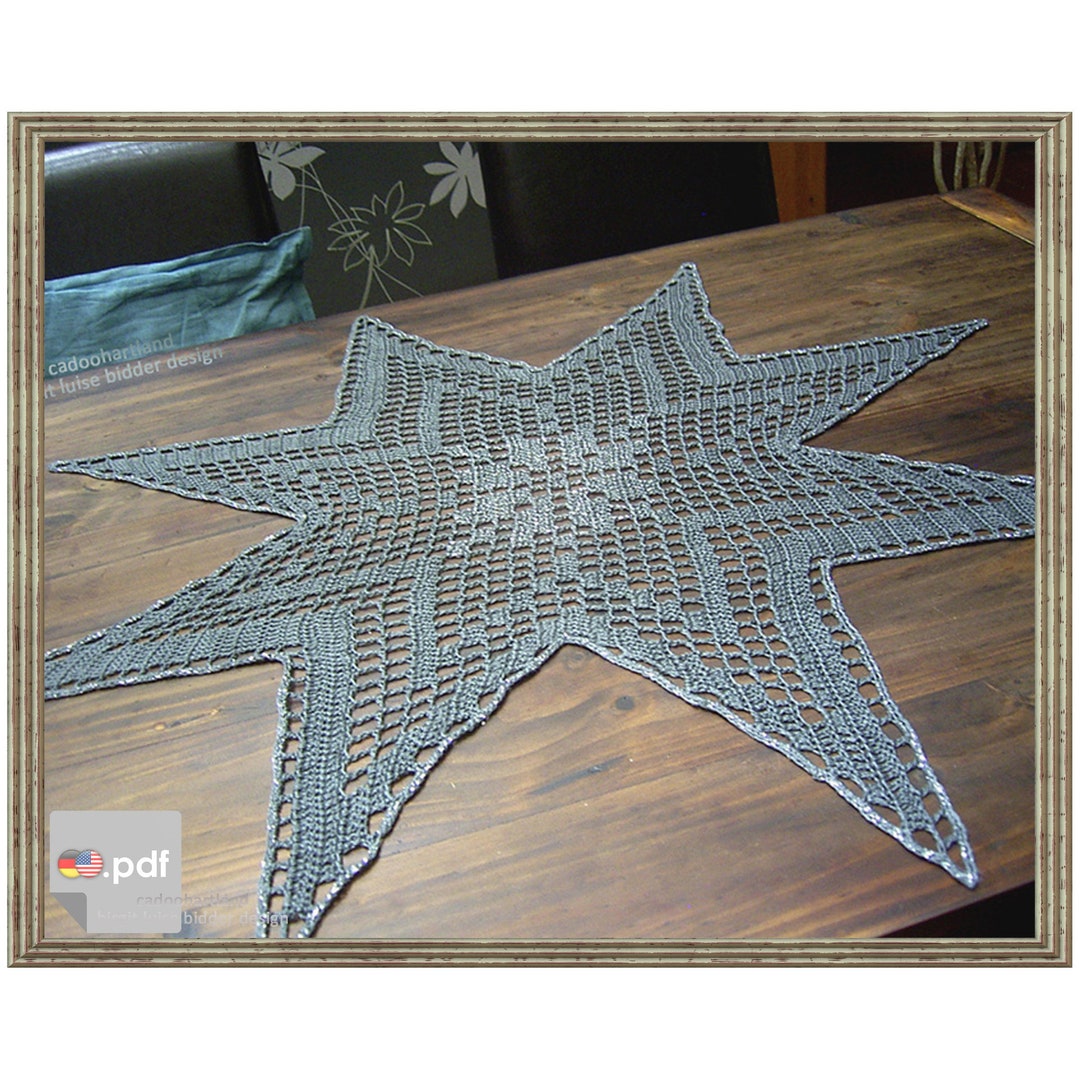 Julstar Star-shaped Tablecloth for Christmas Hardanger Star Design on ...