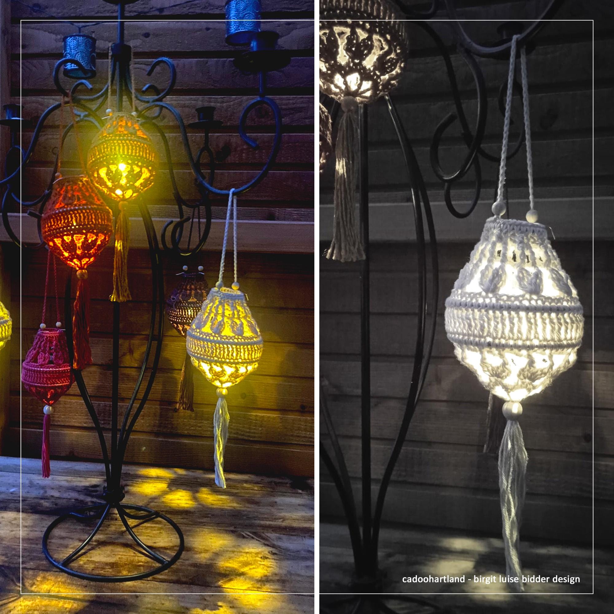 Milu - Mini Lantern, Lampion, Light, Crocheted Lamp - CROCHET PATTERN - Instant Download PDF - Etsy