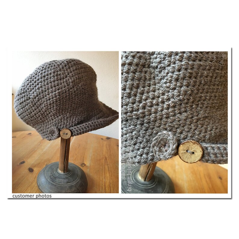 Crochet Peaked Cap Pattern: Lieselle Anders French Casquette (instant ...