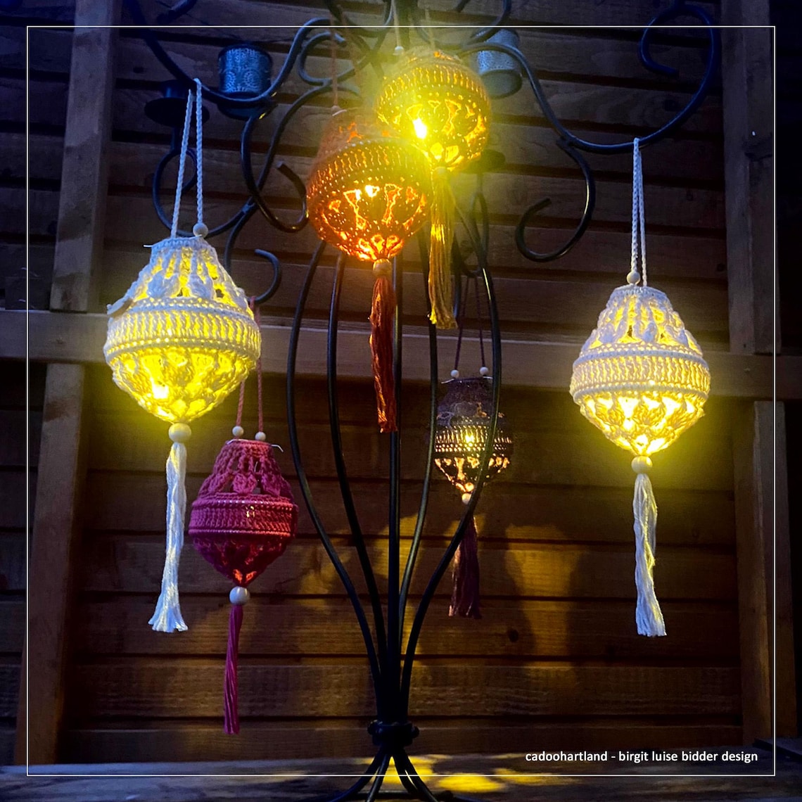 Milu - Mini Lantern, Lampion, Light, Crocheted Lamp - CROCHET PATTERN - Instant Download PDF - Etsy