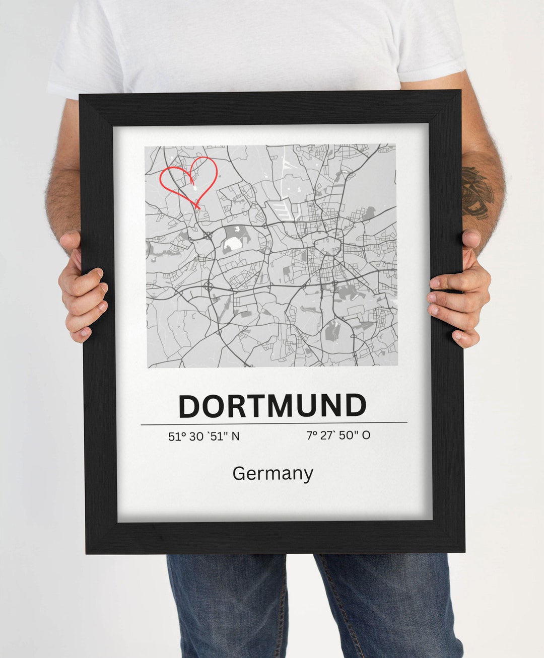 Dortmund Poster City Map Minimalist Wall Art With Coordinates Loving ...