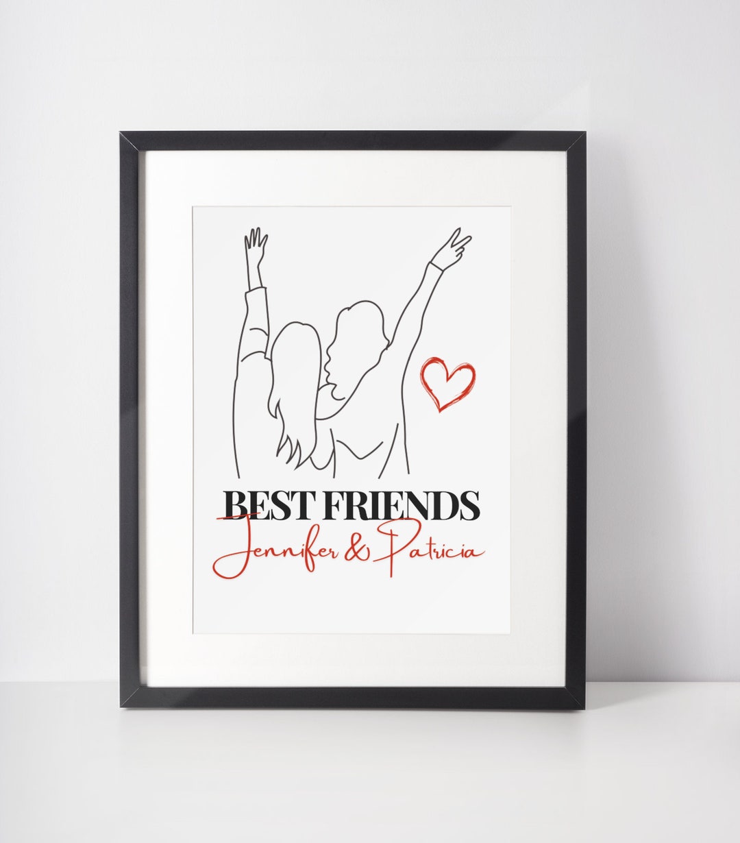 Wall Art Print "best Friends" - Personalized Friendship Posters for ...
