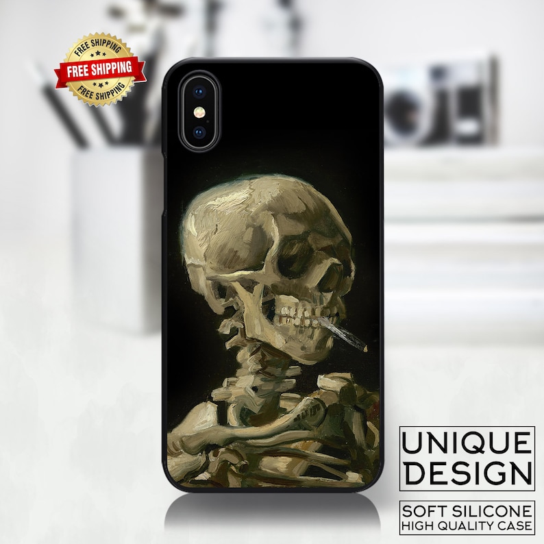 Van Gogh Skeleton With Burning Cigarette Phone Case for - Etsy
