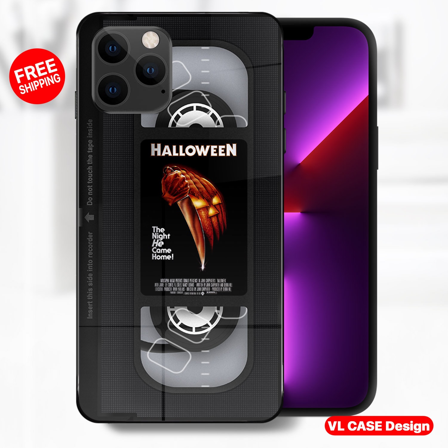 Retro VHS Tapes Iphone 13 Pro Max Tempered Glass Phone Horror | Etsy
