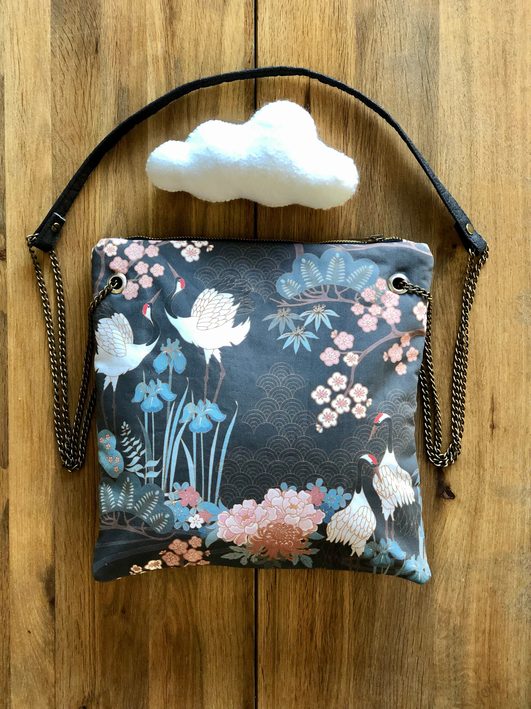 Cranes Pinatex™ Chain Bag Recycled Pinatex Chain Bag Vegan | Etsy