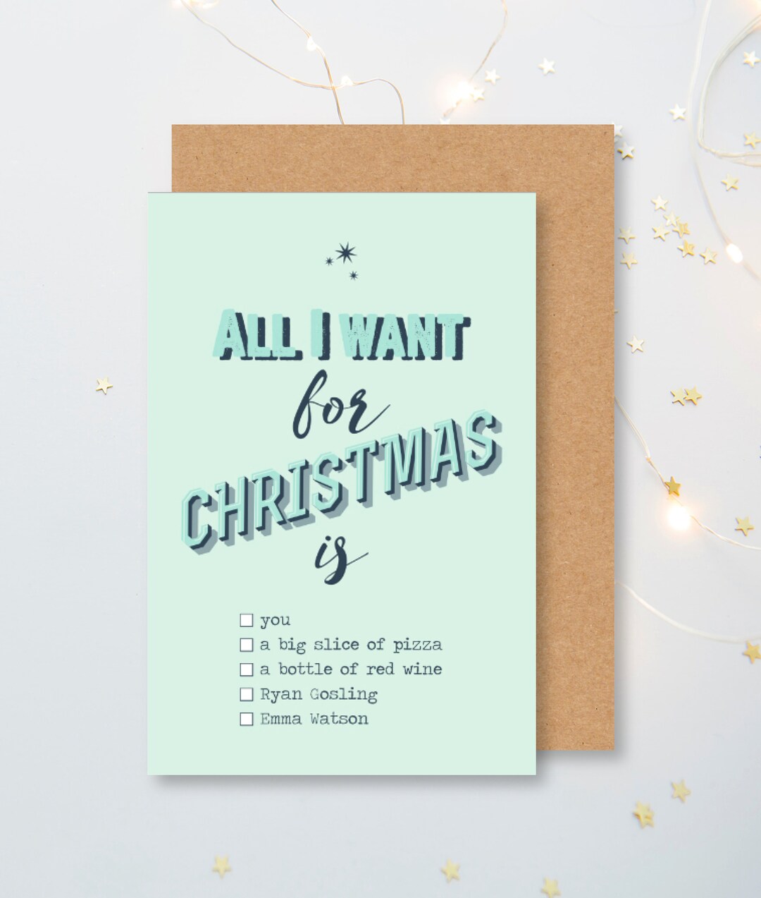ROMANTIC CHRISTMAS Card, Christmas Card, Greeting Card, Mariah Carey ...