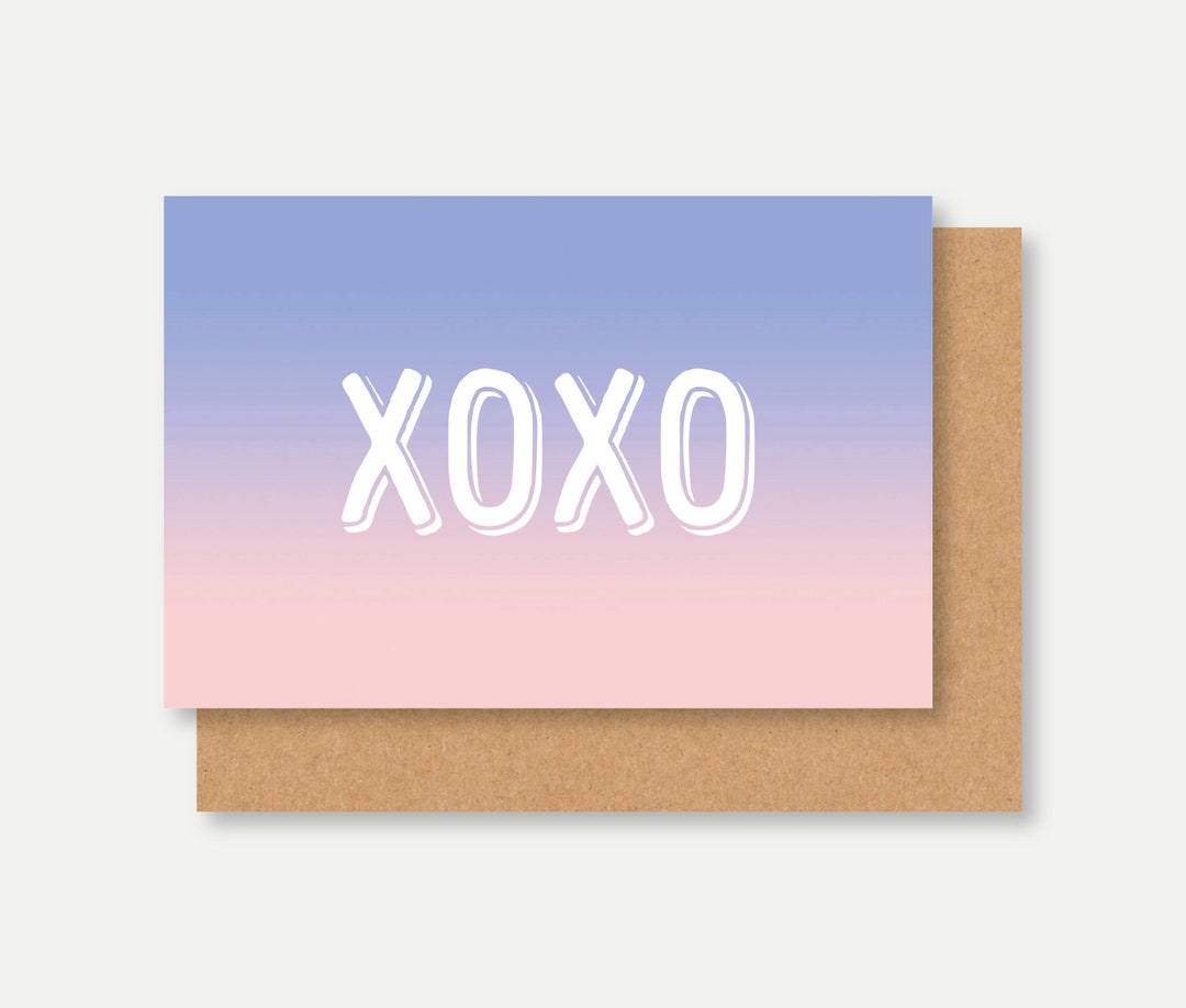 XOXO Card, Bff Card, Bff Card, Xoxo Card, Typography, Friendship Card ...