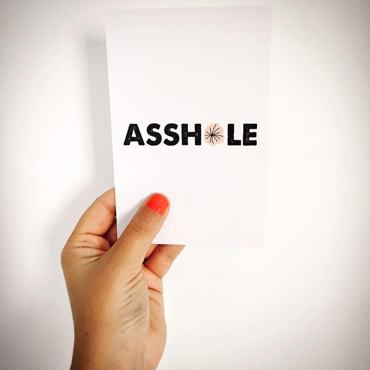 Asshole Insult Card Anus Illustration, Asshole Card, Asshole ...