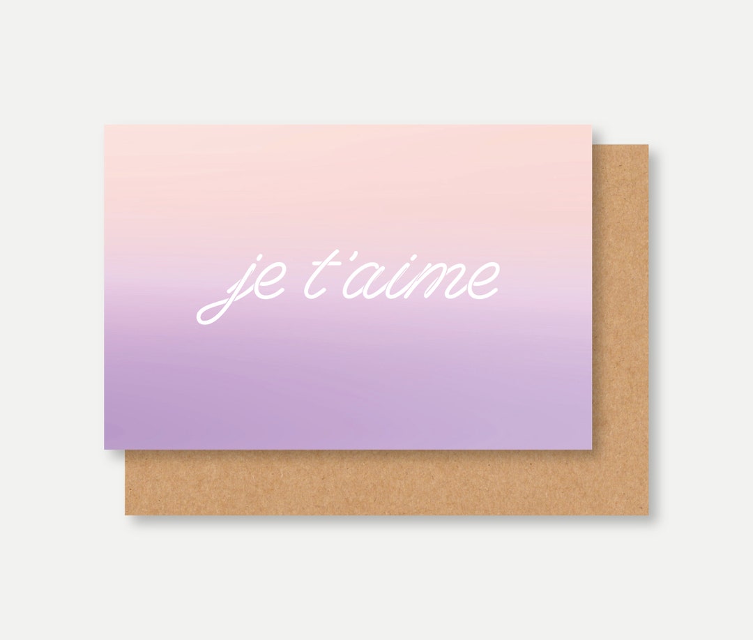 I LOVE Card I LOVE You, Valentine's Day Card, Valentines Card, French ...