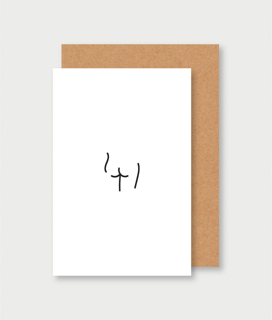 Small Ass Butt Illustration Card Card With Small Ass Drawing Black