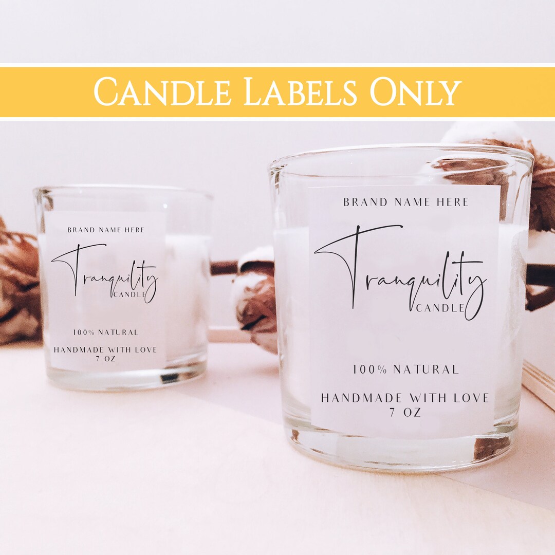 Custom Candle Label Permanent Sticker With Text Square Shape, Bulk ...