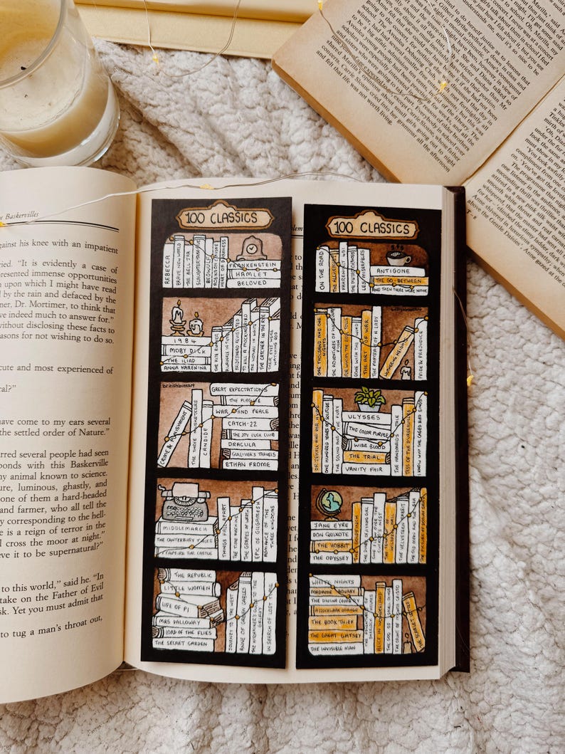 100 Classics Reading List Bookmark! - Classic Literature Bookshelf ...