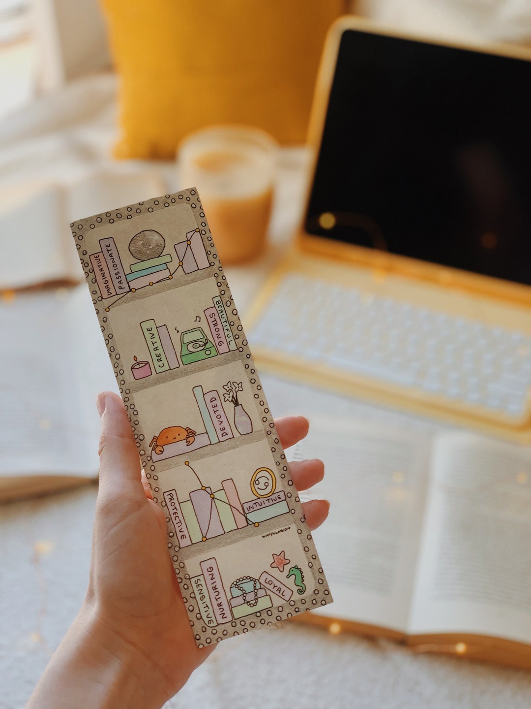Cancer Zodiac Bookshelf Bookmark! Astrology Gifts | Star Sign Bookmark ...