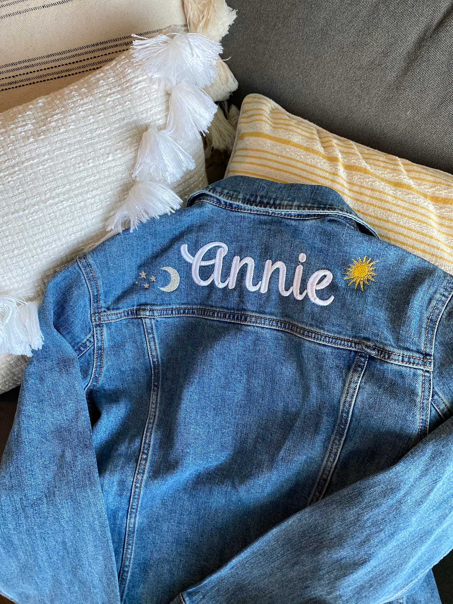 Personalized Embroidered Jean Jacket, Name Personalized Jacket, Bride ...