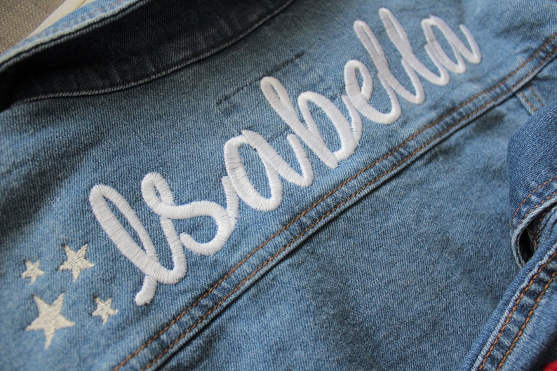 Personalized Embroidered Jean Jacket Name Personalized | Etsy