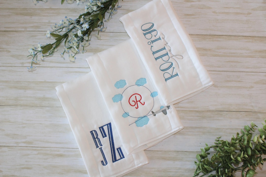 Monogram/name Burp Cloth, Monogrammed Burp Cloth, Baby Gift Set, Set ...