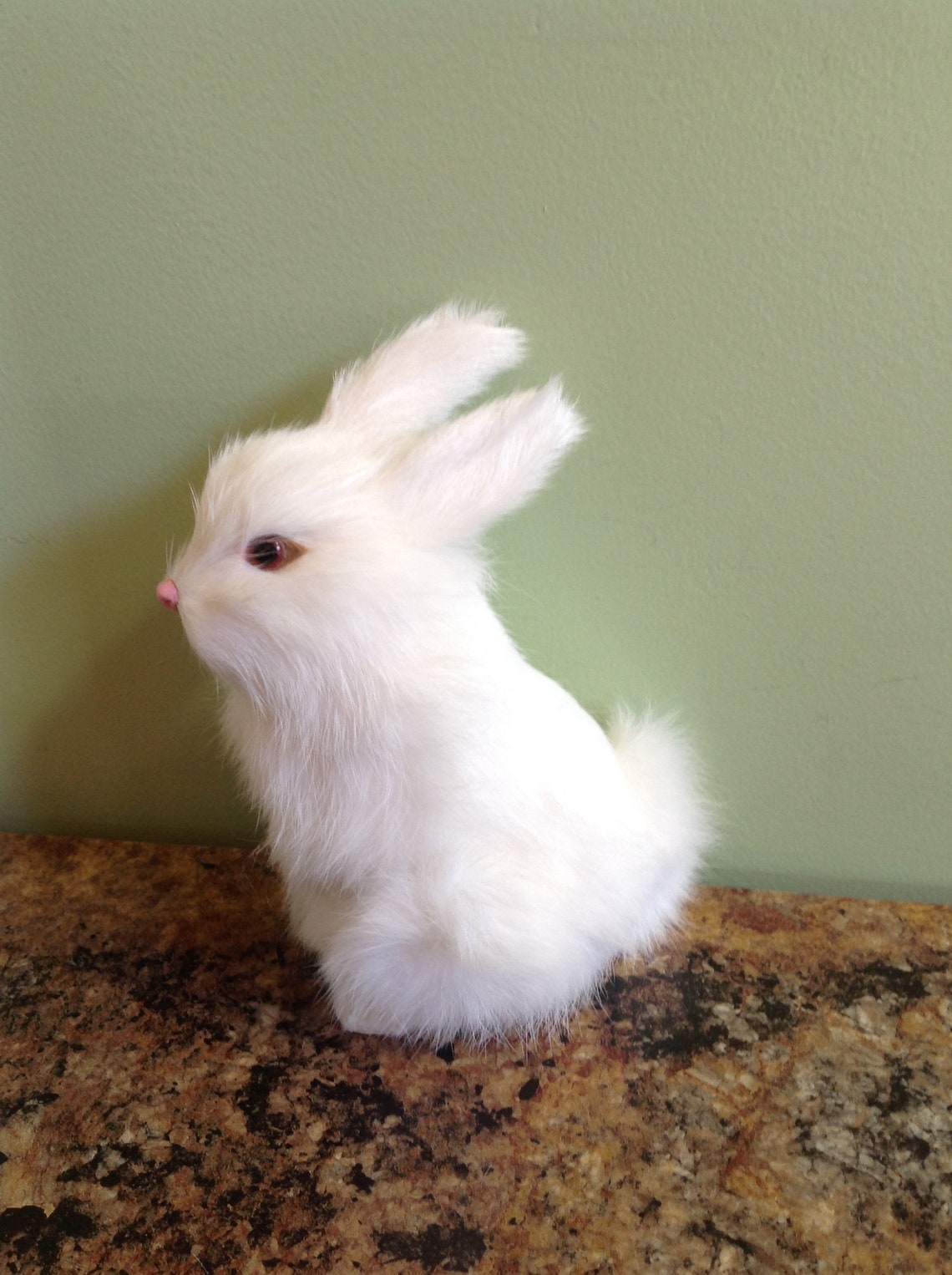 Realistic Furry Fake Bunny Rabbit Figurine Lifelike White | Etsy