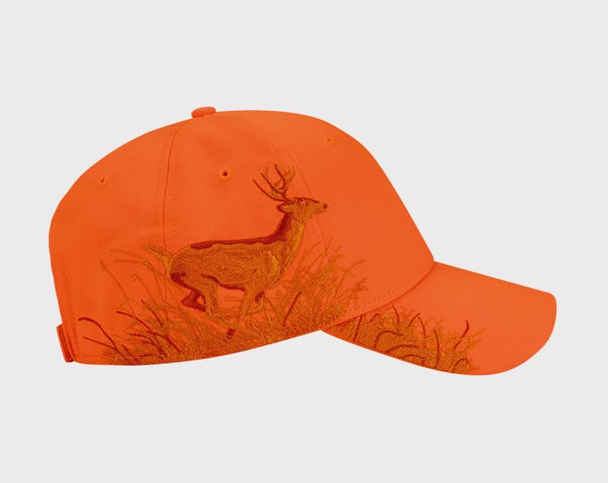 Embroidered Deer Hunting Cap Embroidered Blaze Orange Deer Hunting ...