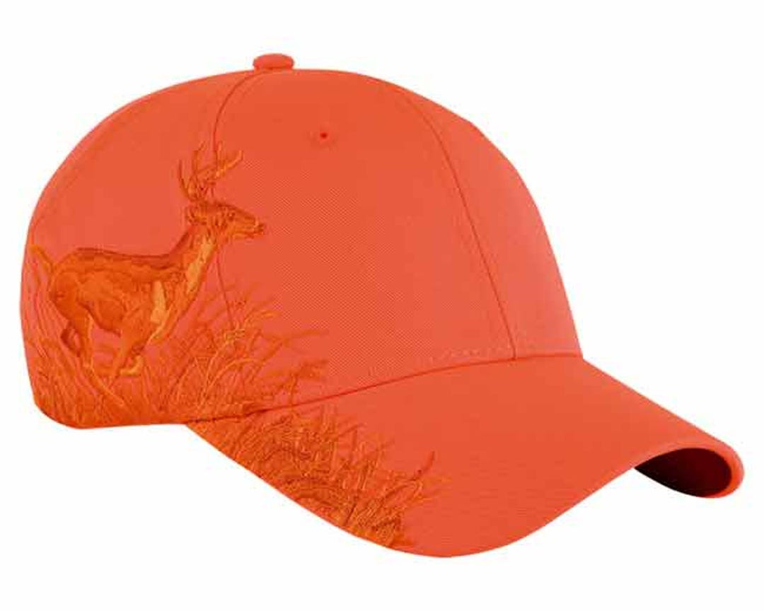 Embroidered Deer Hunting Cap Embroidered Blaze Orange Deer Hunting ...