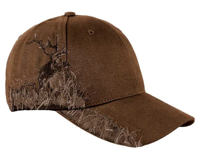 Embroidered Elk Cocoa Cap Deer Hunting Baseball Cap Elk Hunting Hat ...