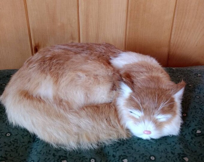 Realistic Furry Cat Figurine Life Like Kitty Cat Replica Made With Real ...