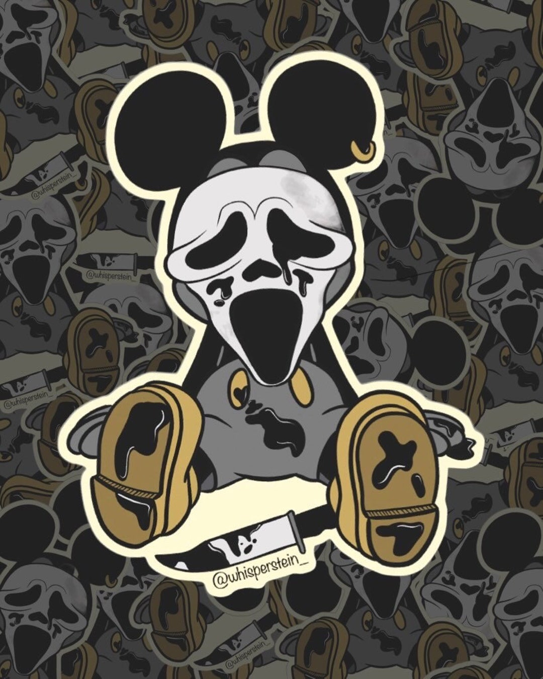 Ghostface X Mickey Sticker | Custom Vinyl Sticker Glossy - Etsy