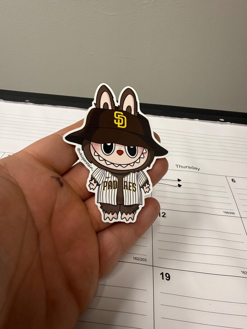 Labubu San Diego Padres Vinyl Sticker – Cute Monster Waterproof Glossy ...