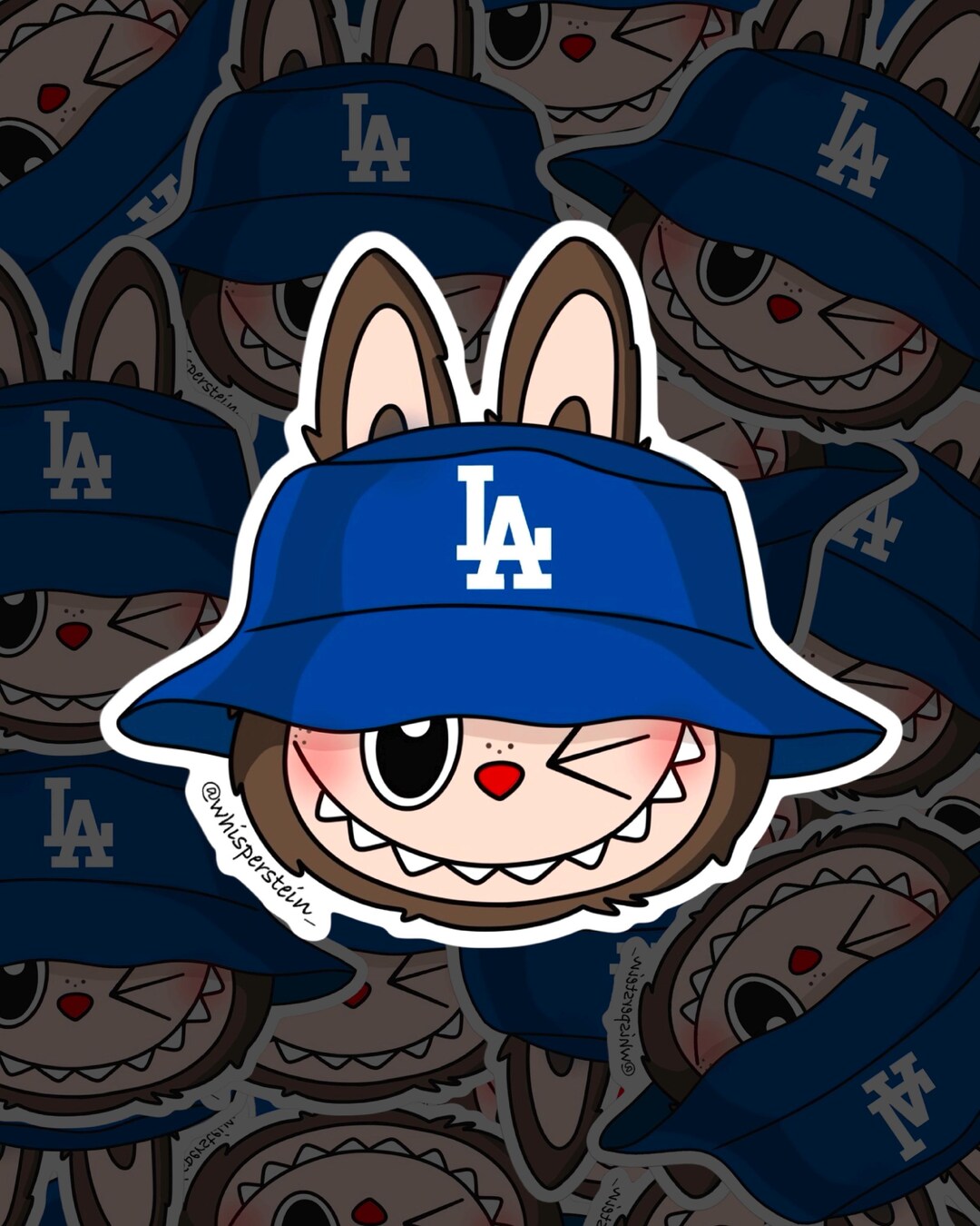 Labubu Dodgers Winking Sticker - Etsy